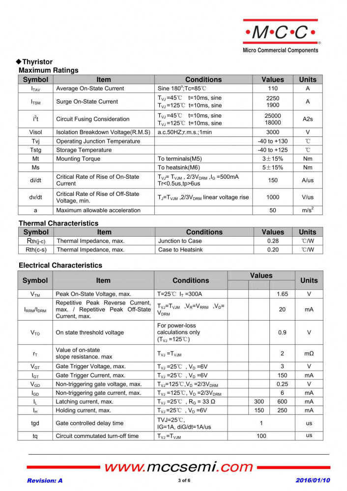 MT110CB16T1-BP datasheet page 3