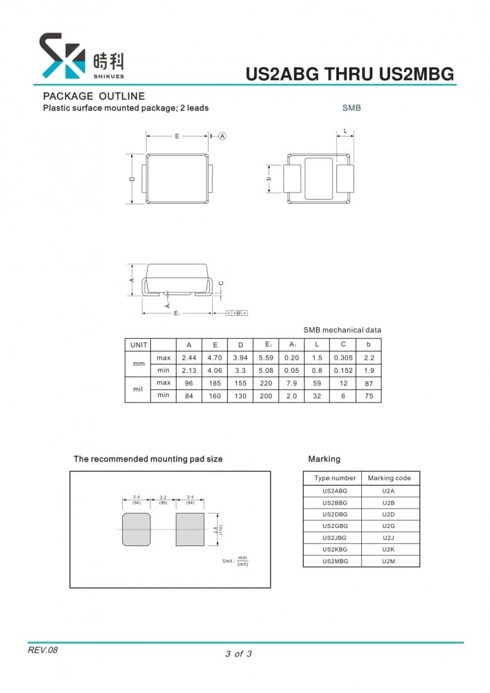 US2GBG datasheet page 3