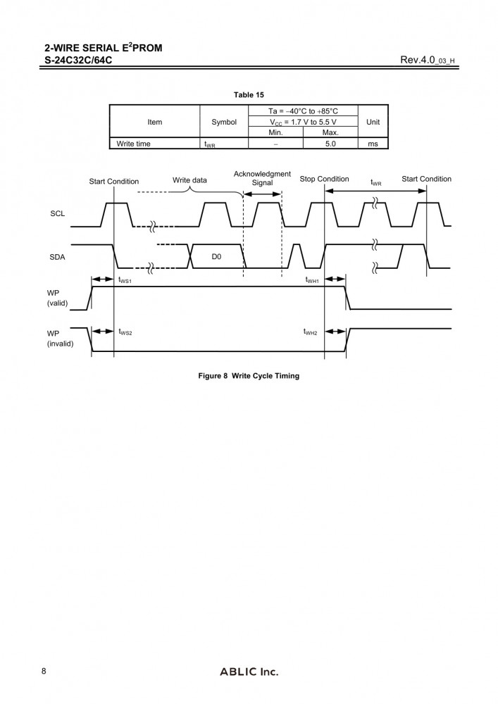 ABLIC S-24C64CI-K8T3U3 datasheet page 8