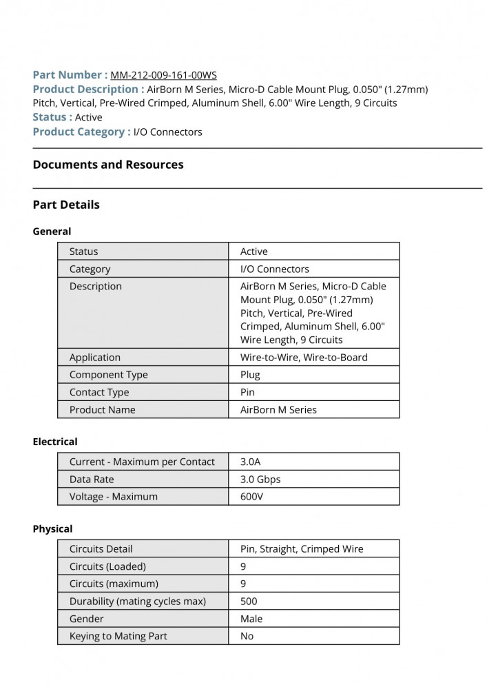 Product document page 1