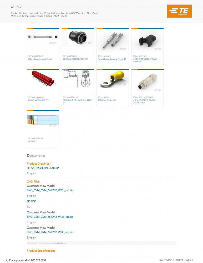 TE Connectivity 66109-2 technical document page 4