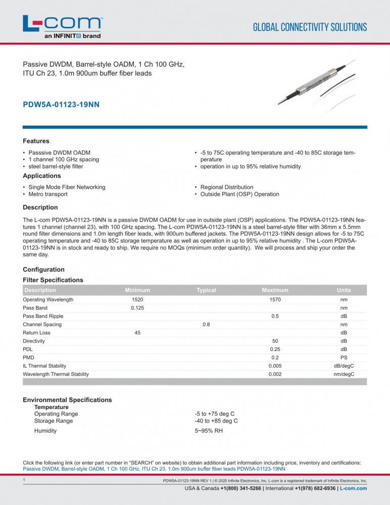 PDW5A-01123-19NN product document page 1