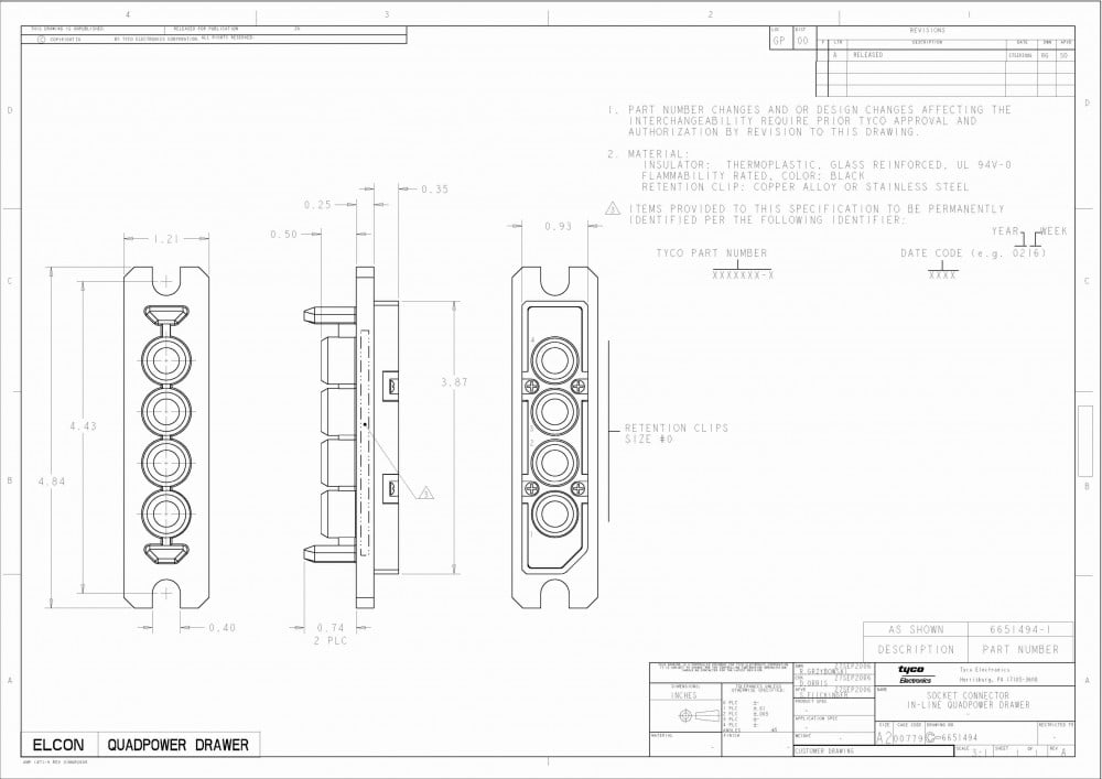 TE Connectivity 6651494-1 technical drawing preview