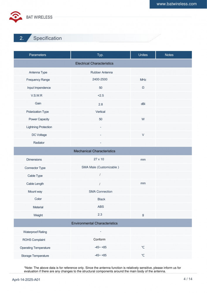 BW2.4JWX27-10ZJ datasheet page 4