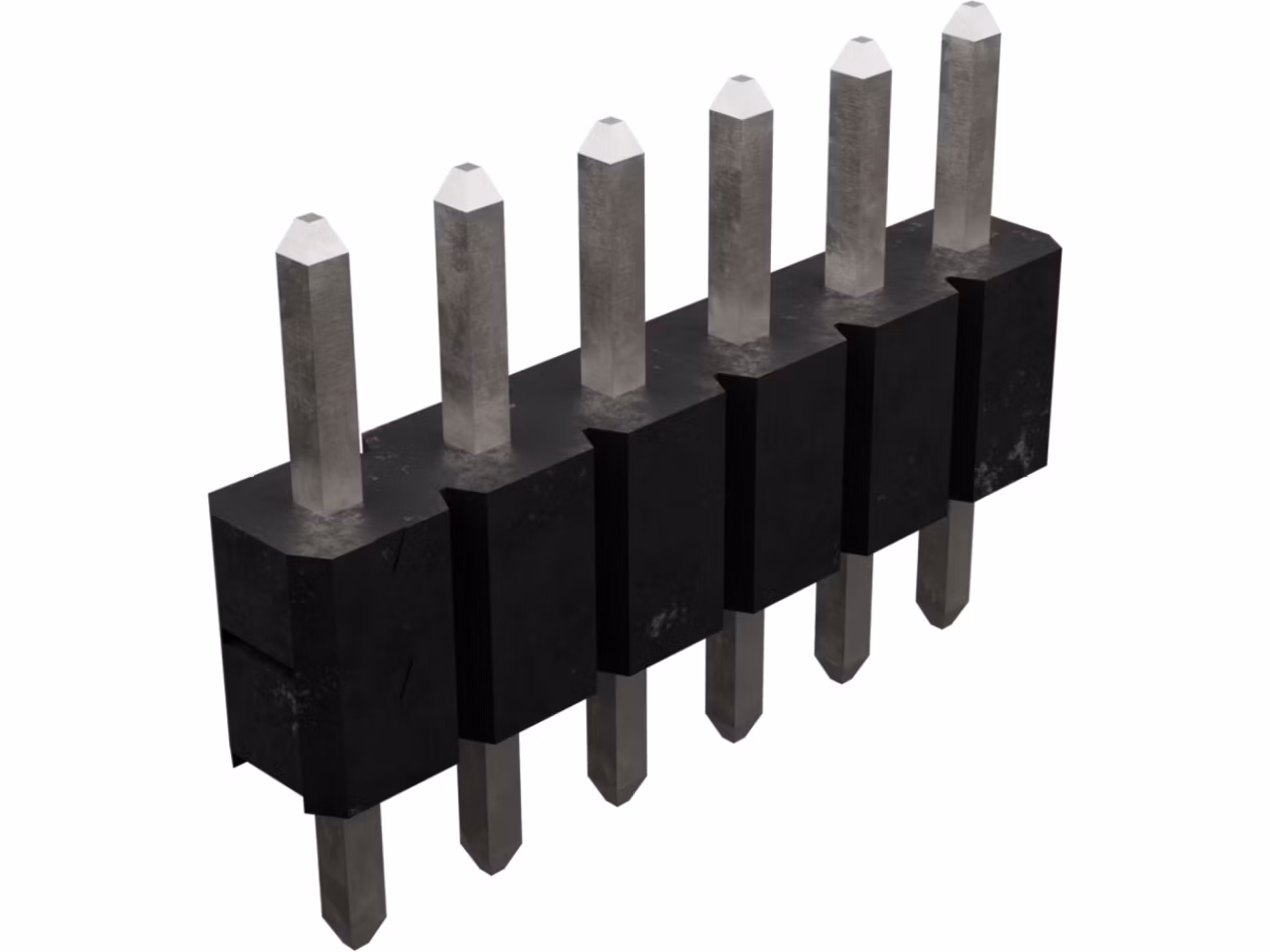 Milli-Grid Header, Single Row, Dual Body, Through Hole, Vertical, 6 Circuits, Tin (Sn) Overall Plating, 3.00mm Stacking Height, 2.45mm Tail Length, Bag, Lead-Free for sale