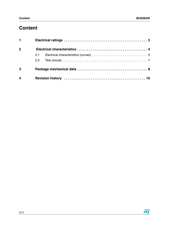 BU508AW datasheet page 2