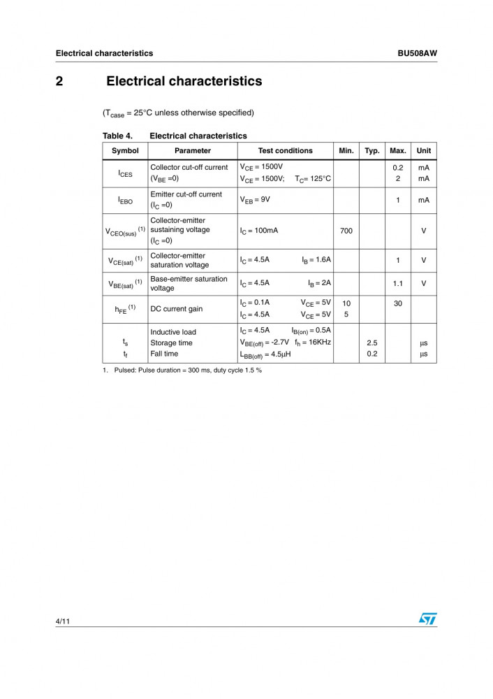BU508AW datasheet page 4