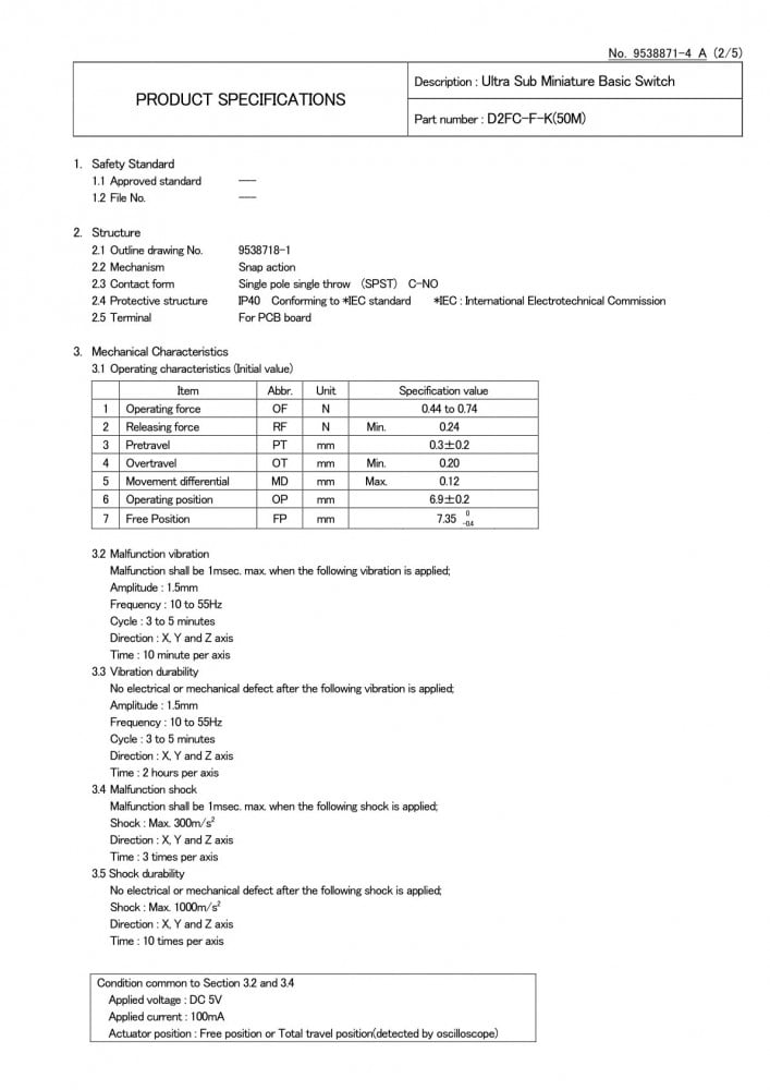D2FC-F-K(50M) product specification page 2