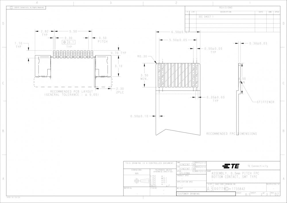 TE Connectivity 1-1735842-2 controlled drawing page 2