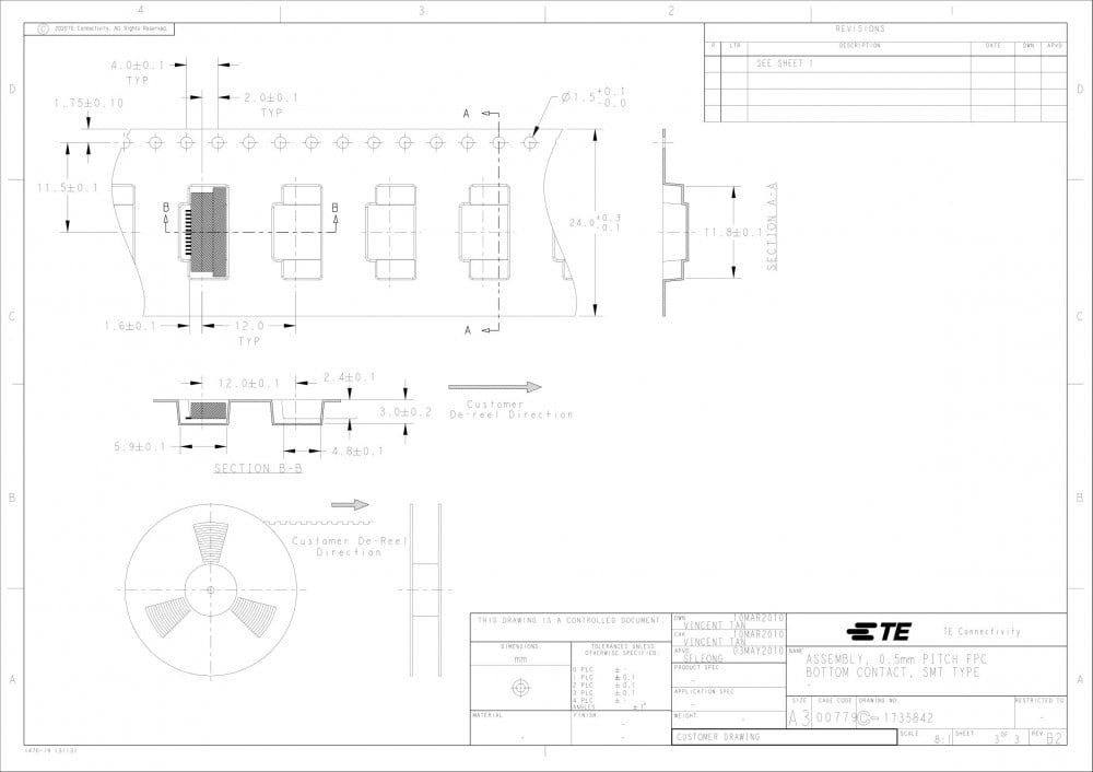 TE Connectivity 1-1735842-2 controlled drawing page 3