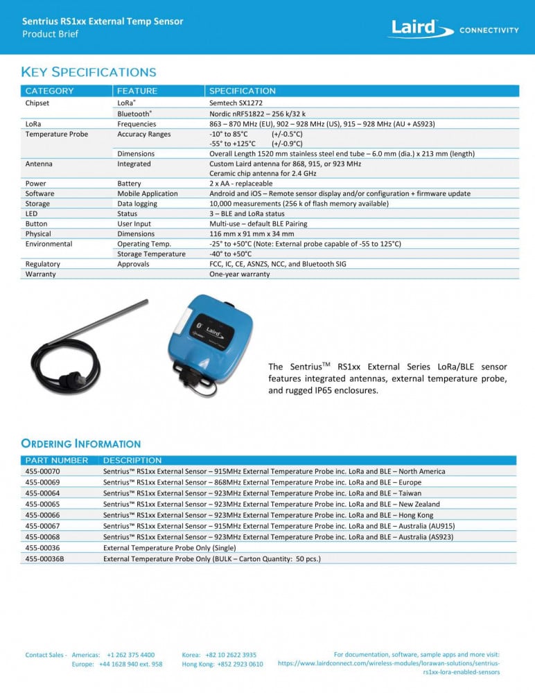 Laird RS1xx documentation page 2
