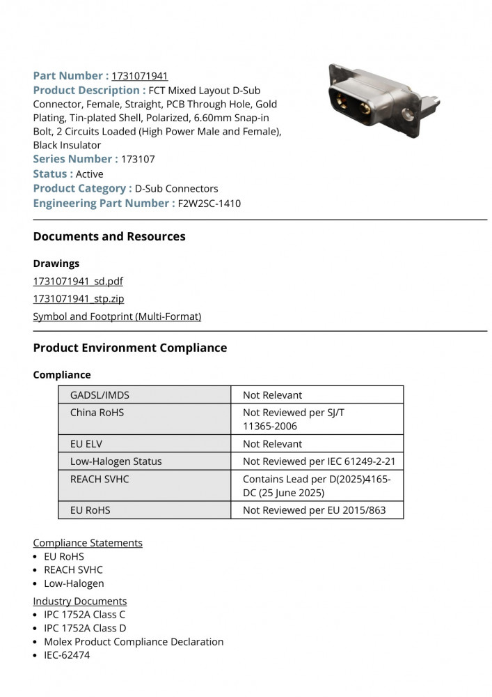 MOLEX 1731071941 technical document image 1