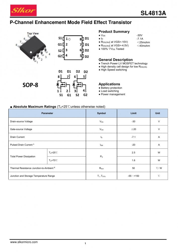 SL4813A datasheet page 1