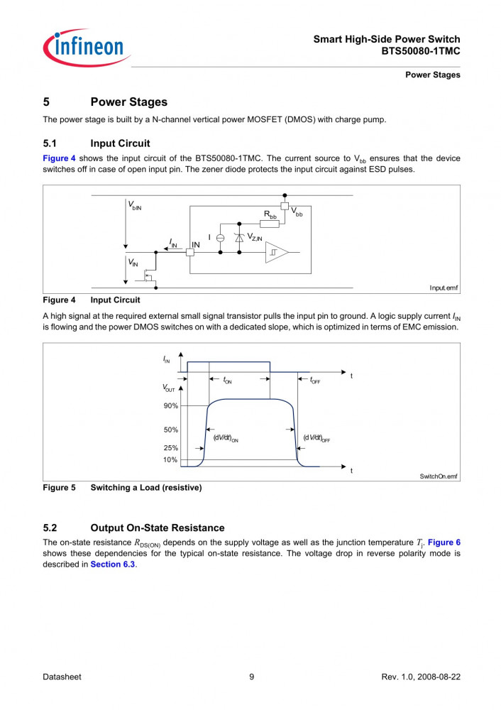 BTS500801TMCATMA1 datasheet page 9