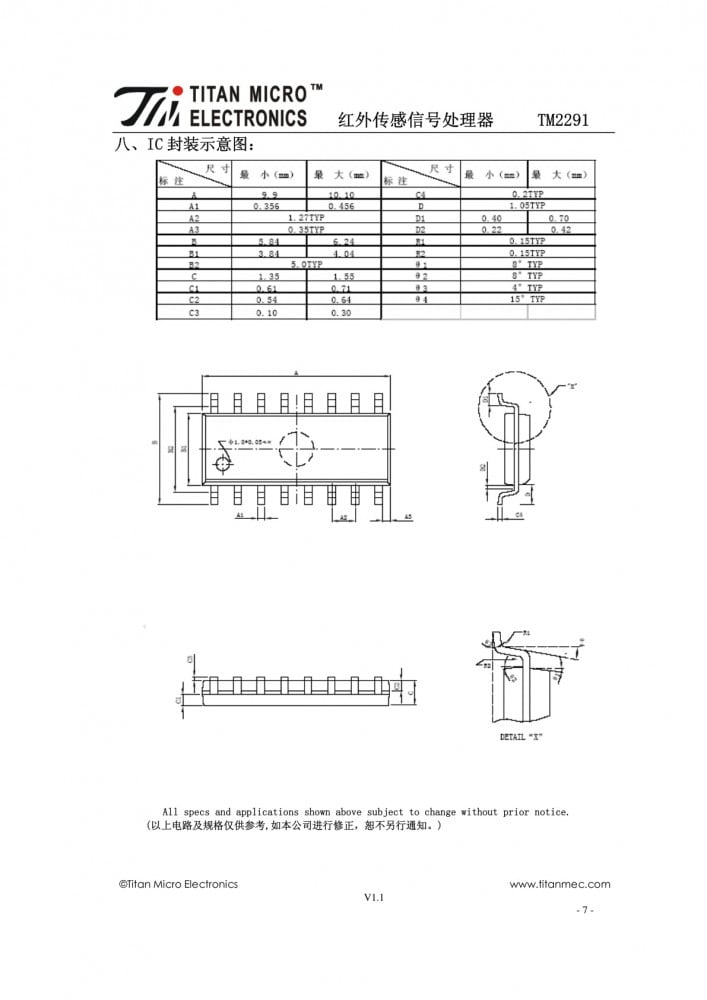 TM2291 datasheet page 7