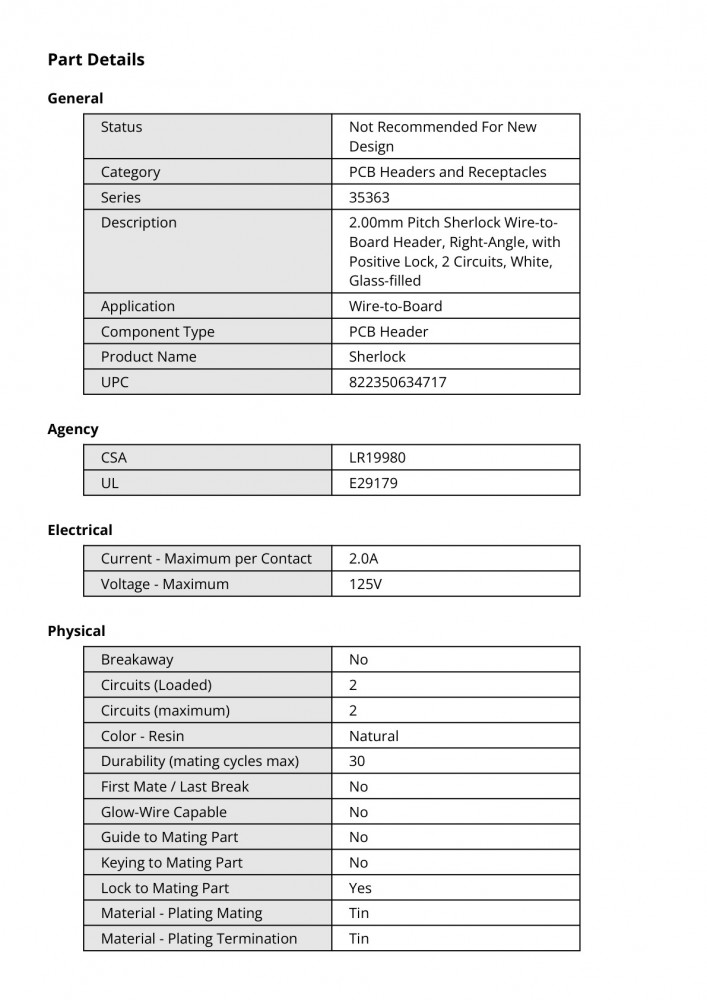 MOLEX 353630250 technical document image, page 2