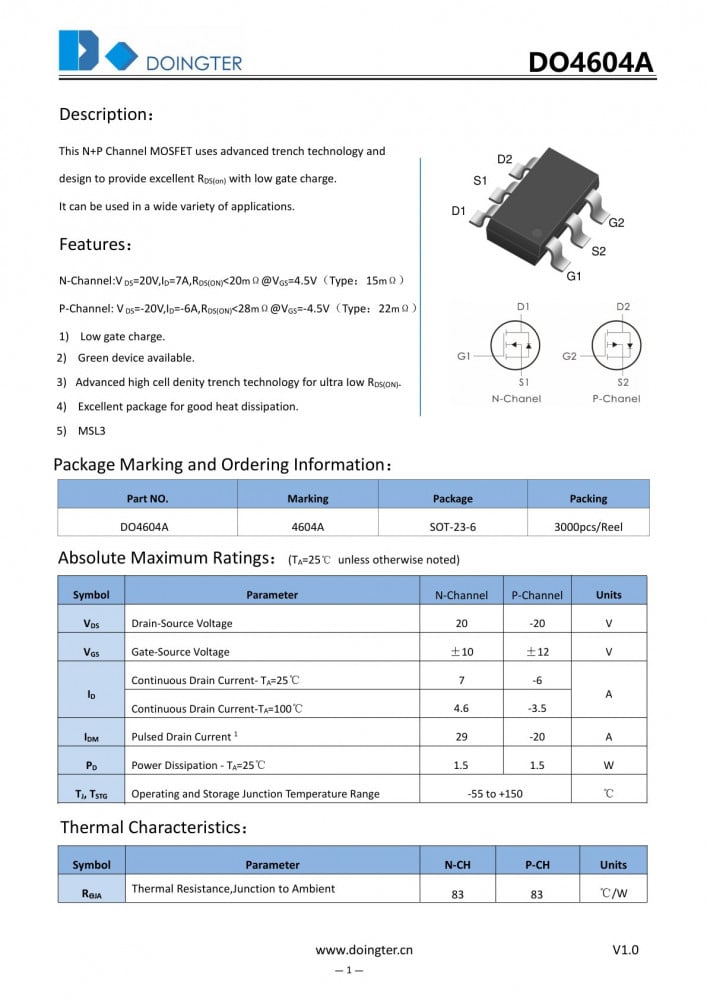 DO4604A datasheet page 1