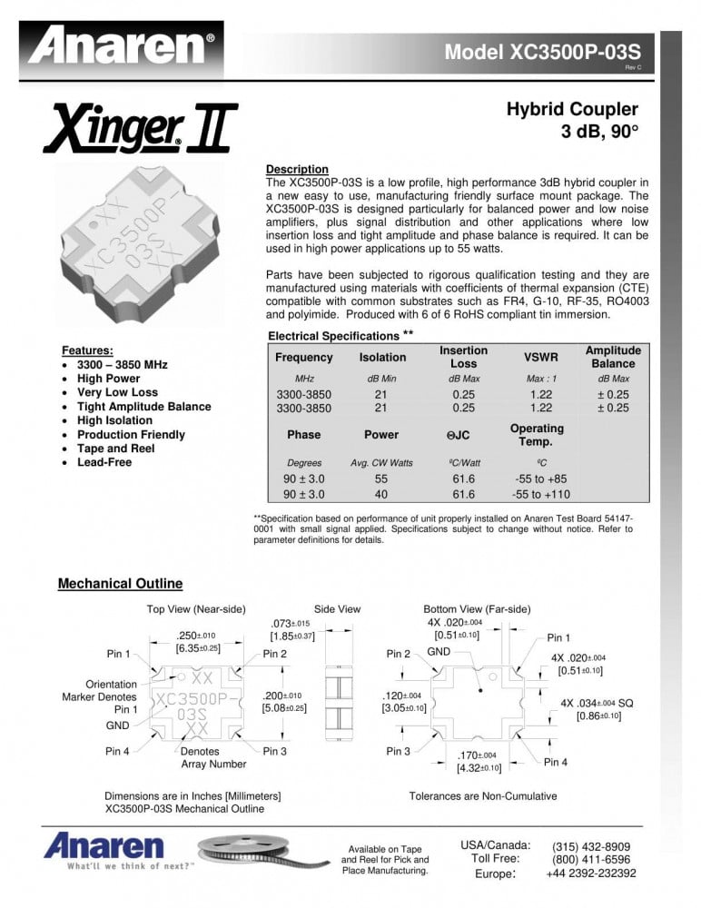 XC3500P-03S datasheet page 1