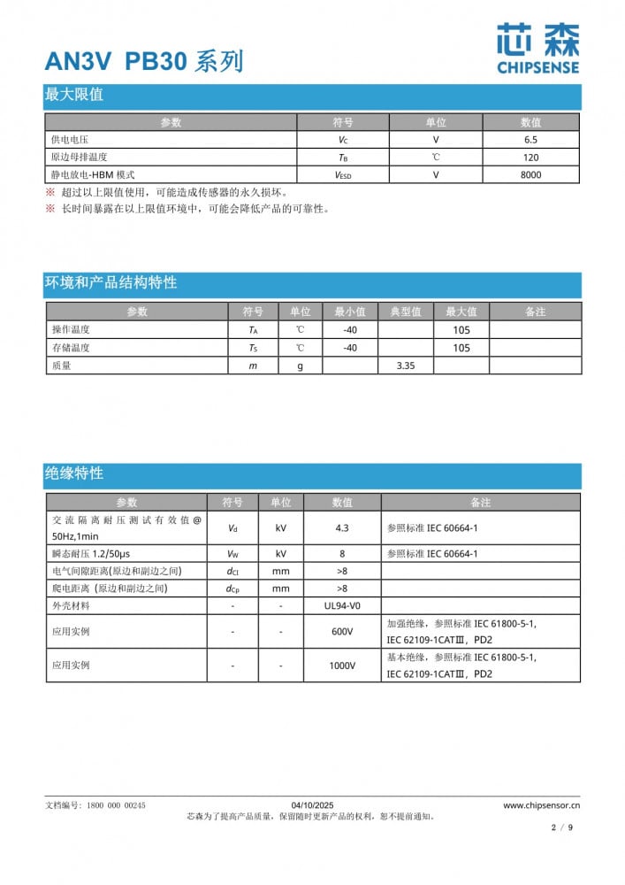 AN3V 32 PB30 datasheet page 2