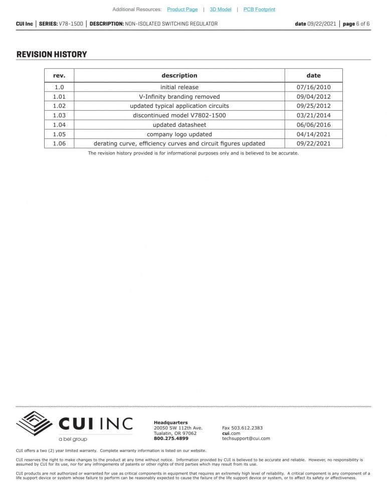 V7806-1500 datasheet page 6