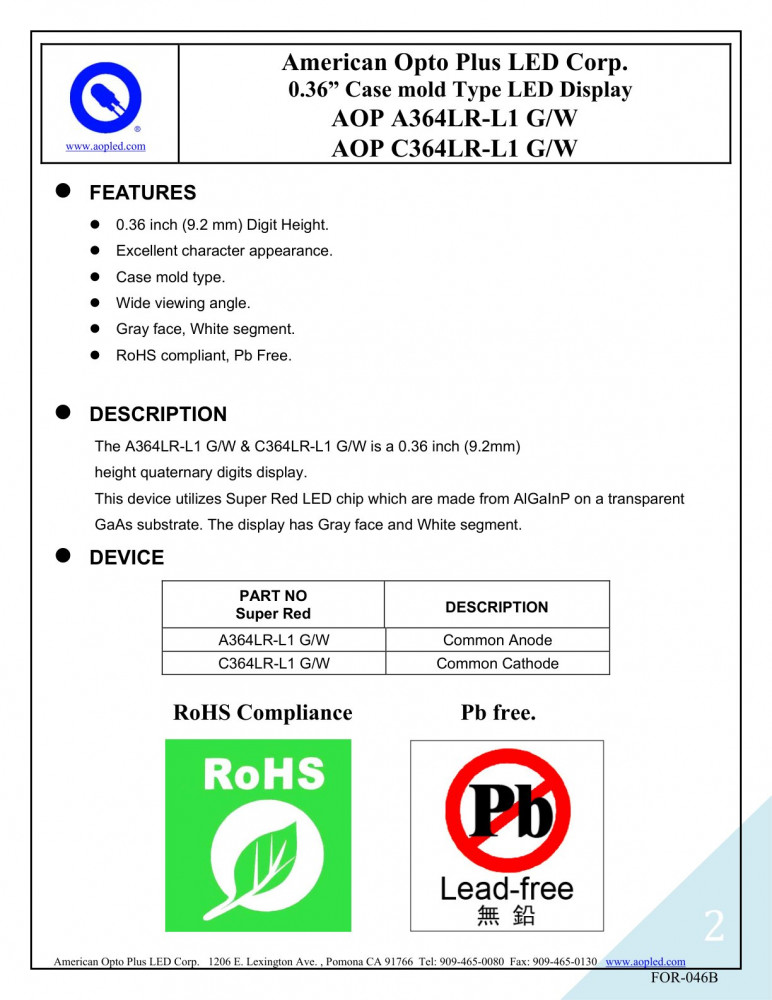 A364LR-L1 datasheet page 2