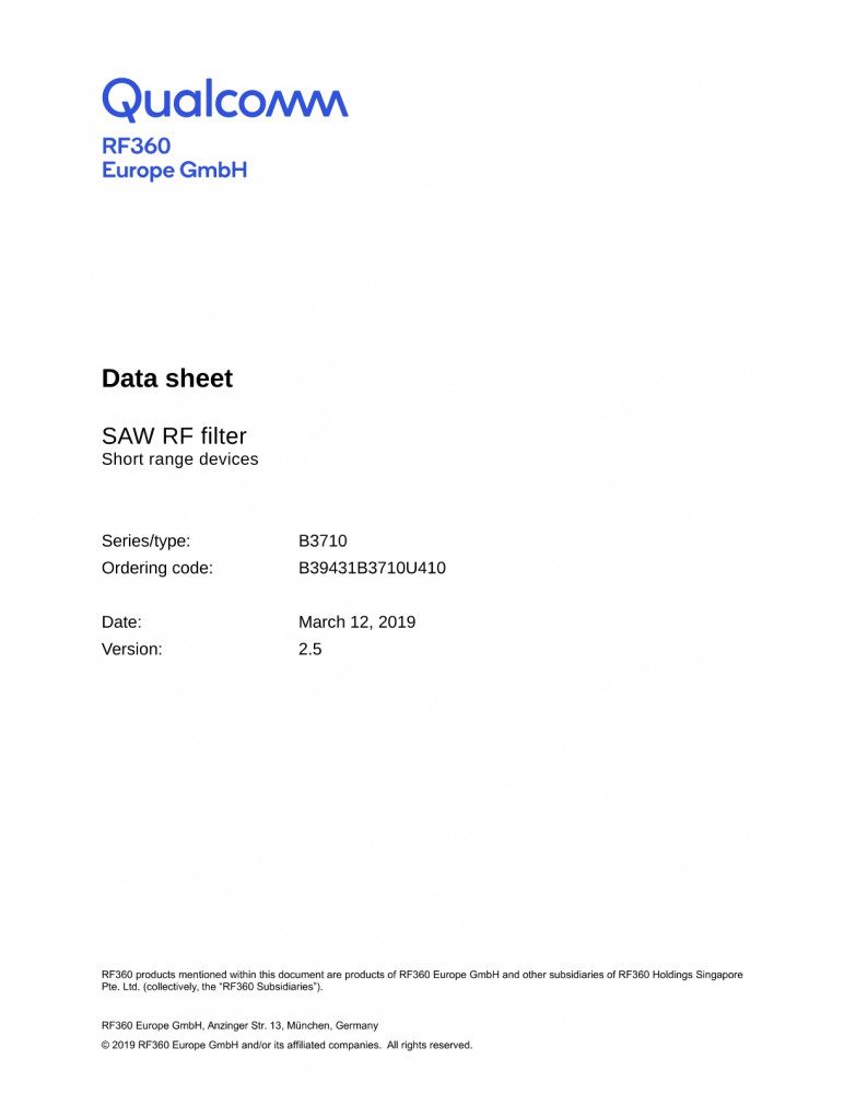 B39431B3710U410 datasheet page 1
