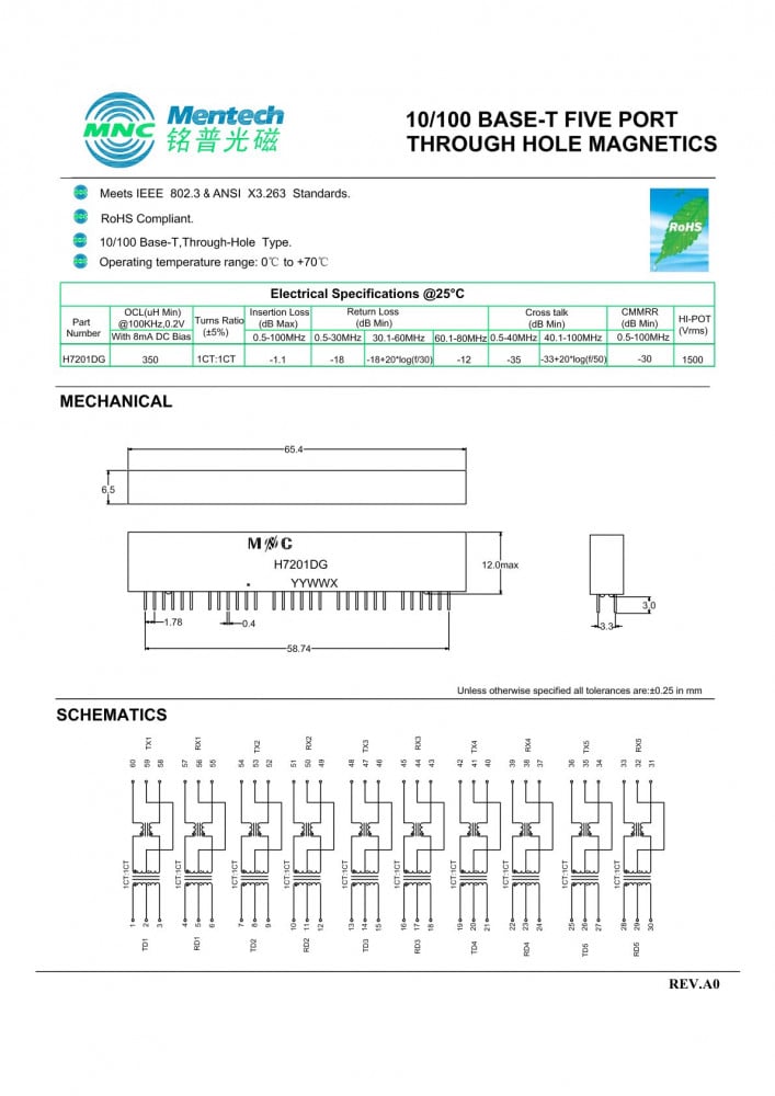 H7201DG technical document page