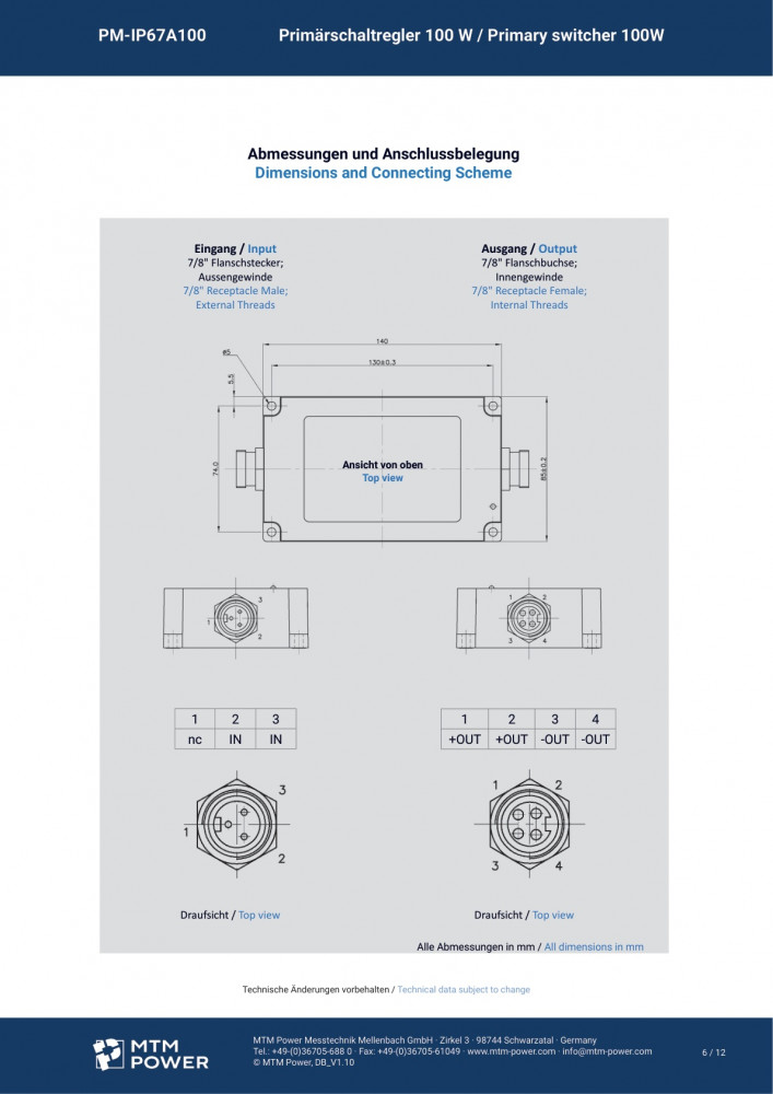 MTM Power PM-IP67A100 datasheet page 6