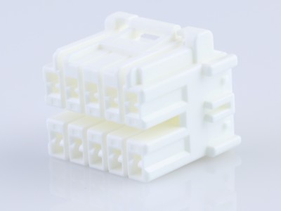 CP-3.3 Receptacle Housing, 3.30mm Pitch, Dual Row, Polarized, Positive Inertia Lock, 10 Circuits, Natural for sale