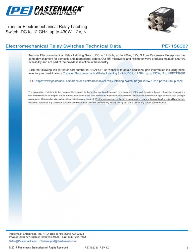 PE71S6387 technical document page 6