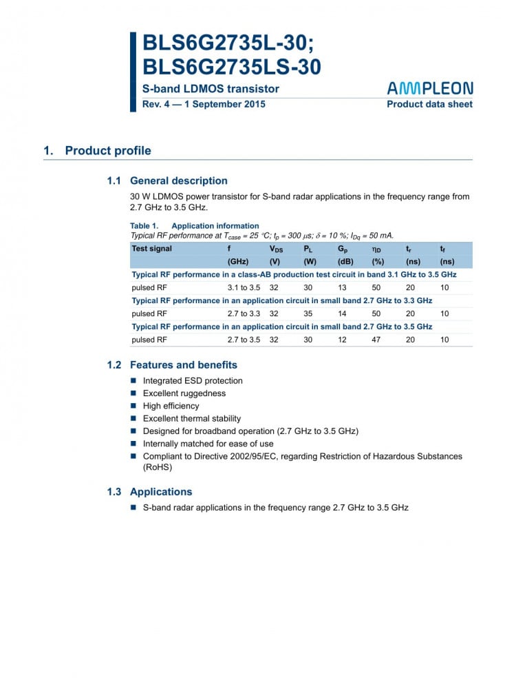 BLS6G2735L-30 datasheet page 1