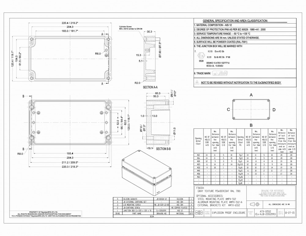 ATX-10512 enclosure technical drawing reference