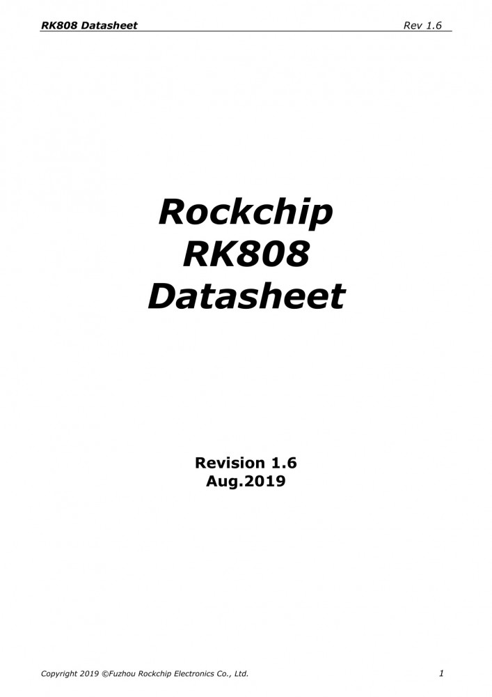 RK808 datasheet page 1