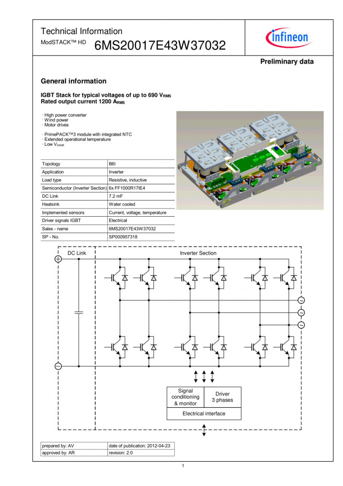 6MS20017E43W37032 technical document page 1