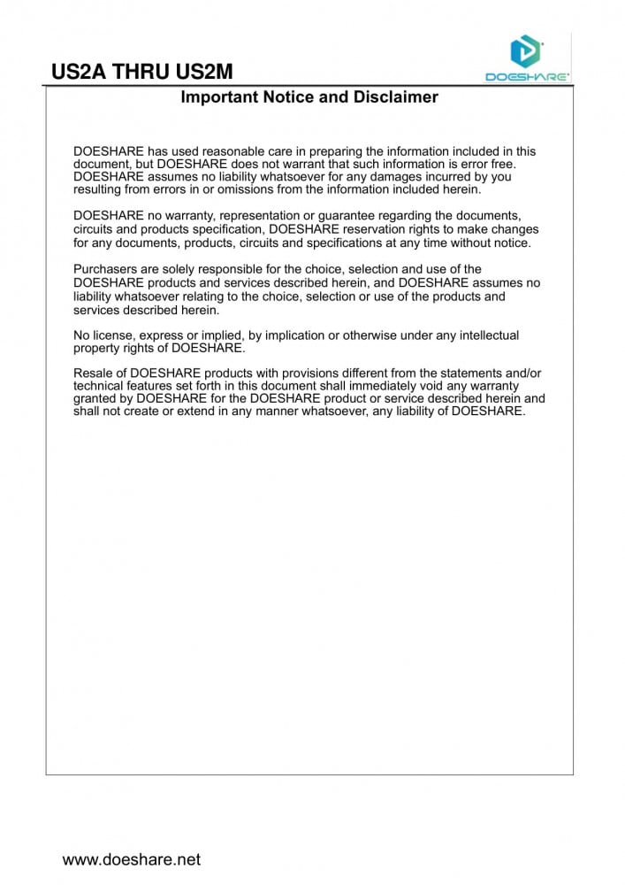 Doeshare US2M datasheet page 3