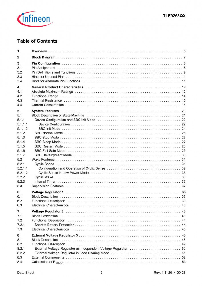 TLE9263QX datasheet page 2