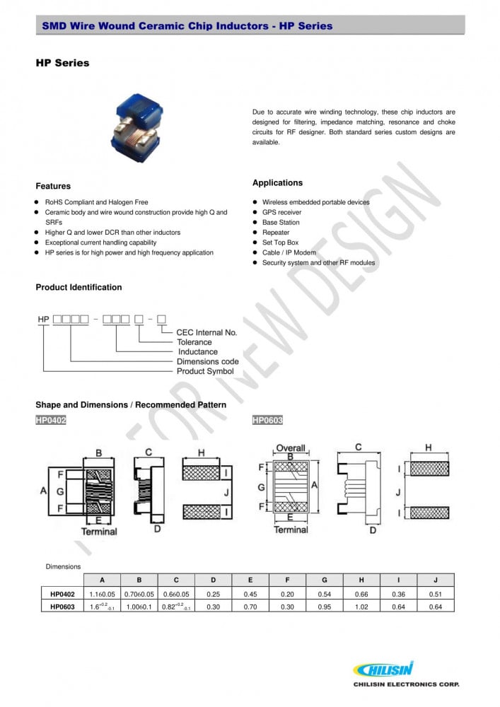 Chilisin HP Series datasheet page 2