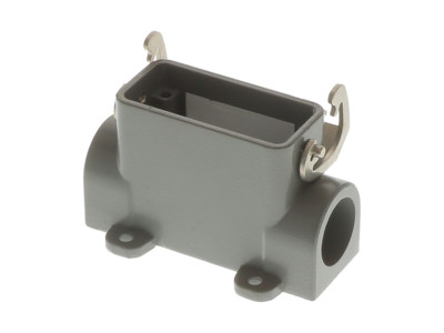 Heavy-Duty High Performance-Harsh Environment (HP-HE) Screw Locking Hood, Zinc Alloy, Top Entry, Size 24B «104x27», M25x3 Thread, Black
