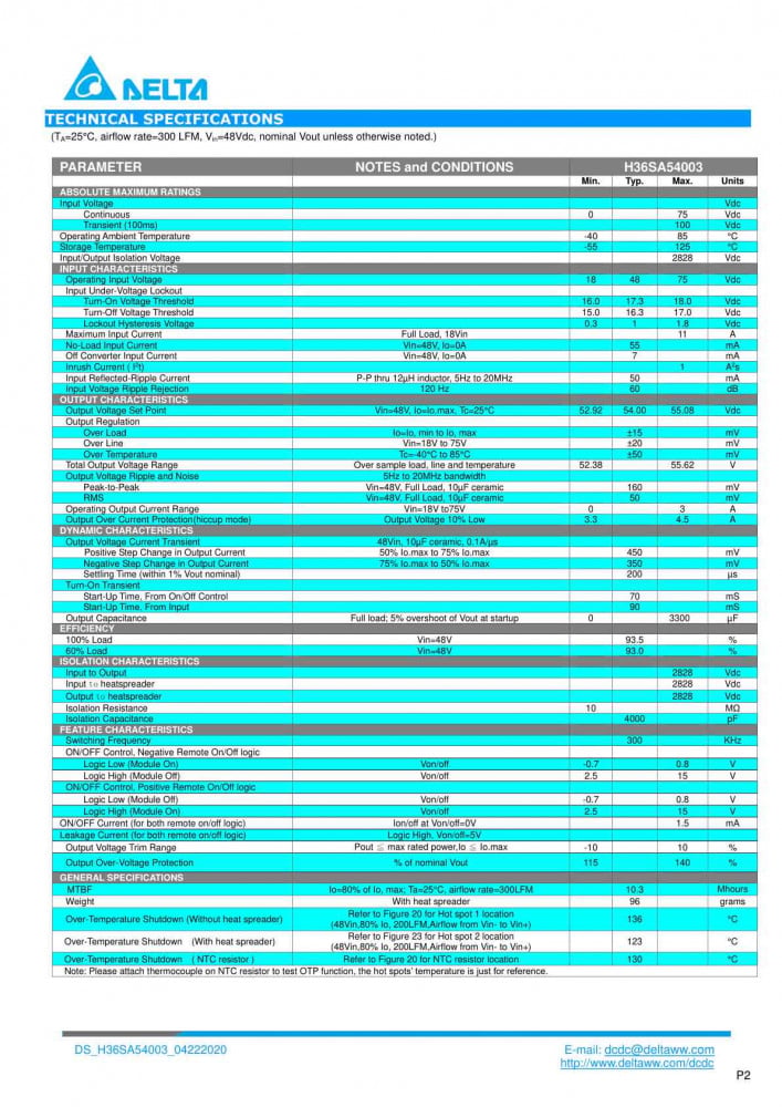 H36SA54003NNFC datasheet page 2