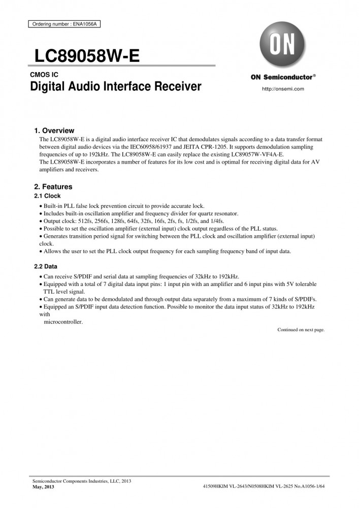 LC89058W document preview, page 1