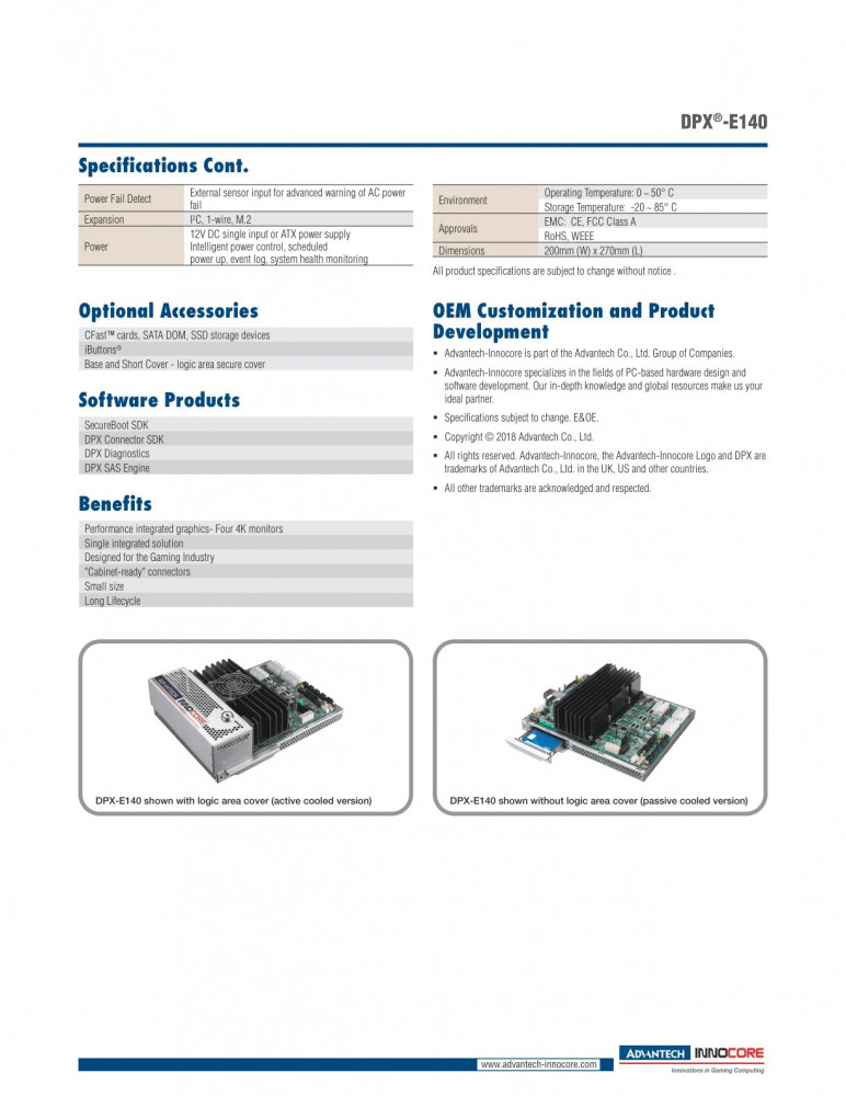 DPX-E140 product document page 2