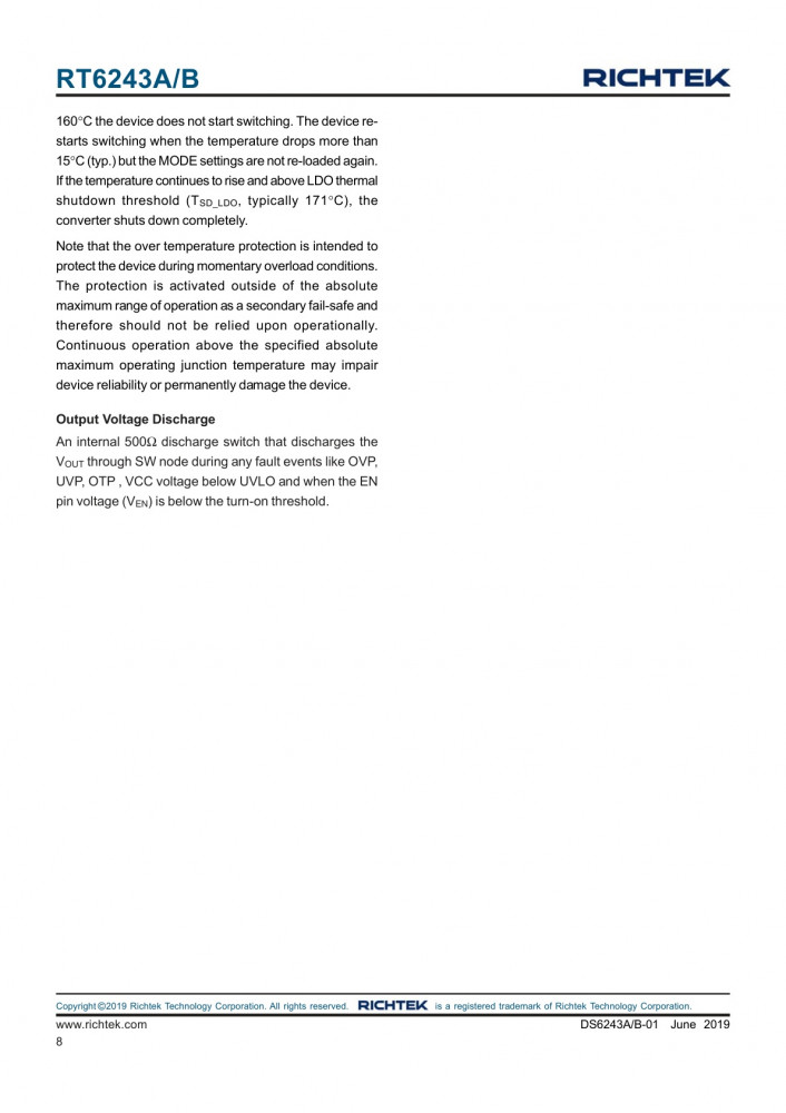 RT6243A/B datasheet preview page 8