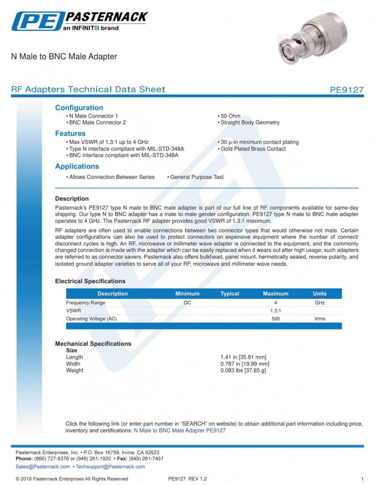 PE9127 technical document page 1