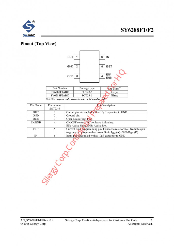 SY6288F1ABC datasheet page 2