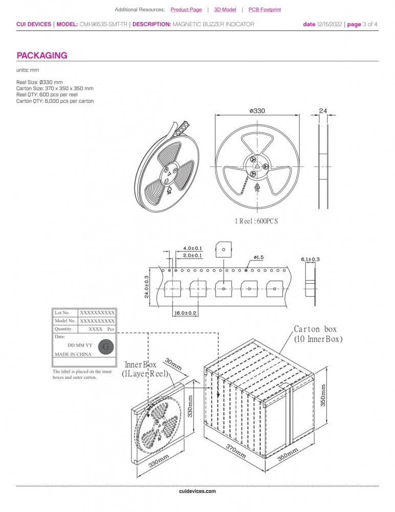 CMI-9653S-SMT-TR datasheet page 3