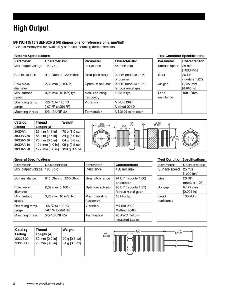 Honeywell 3030S30 technical document page 2