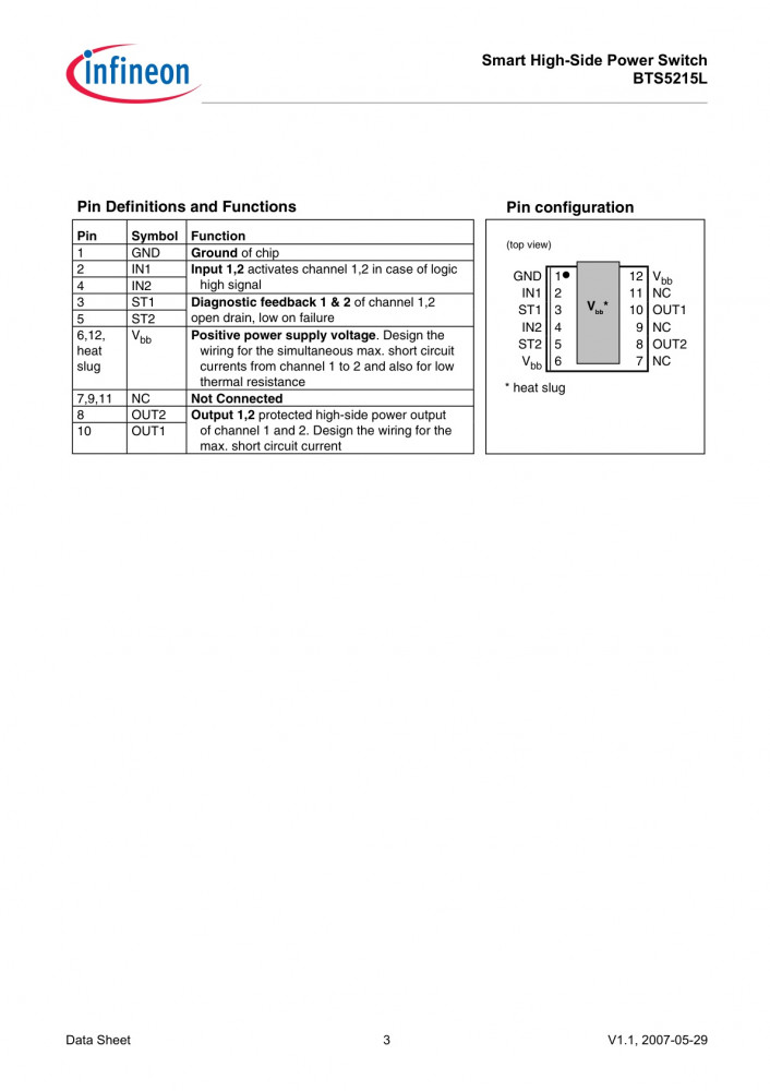 BTS5215L datasheet page 3