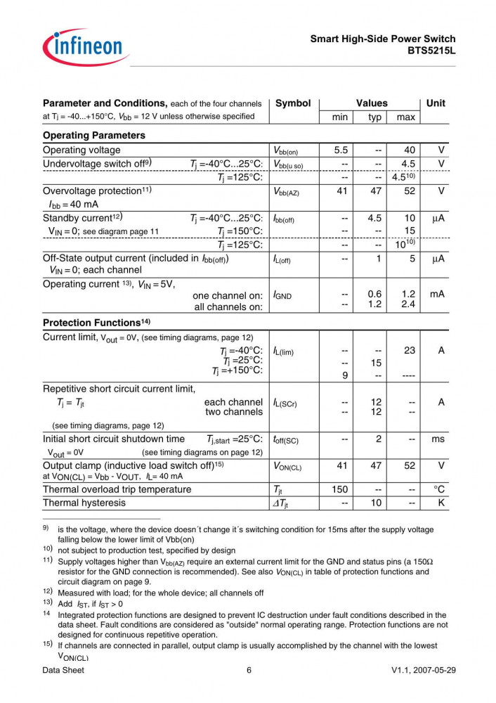 BTS5215L datasheet page 6