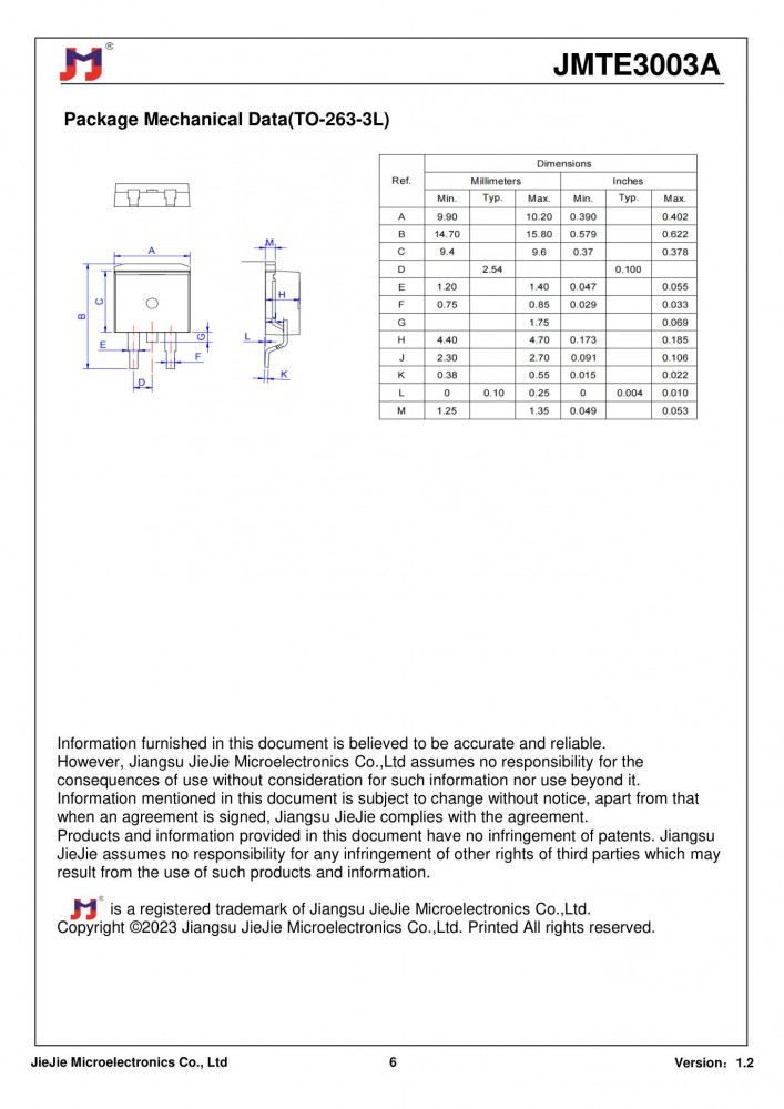 JMTE3003A datasheet page 6