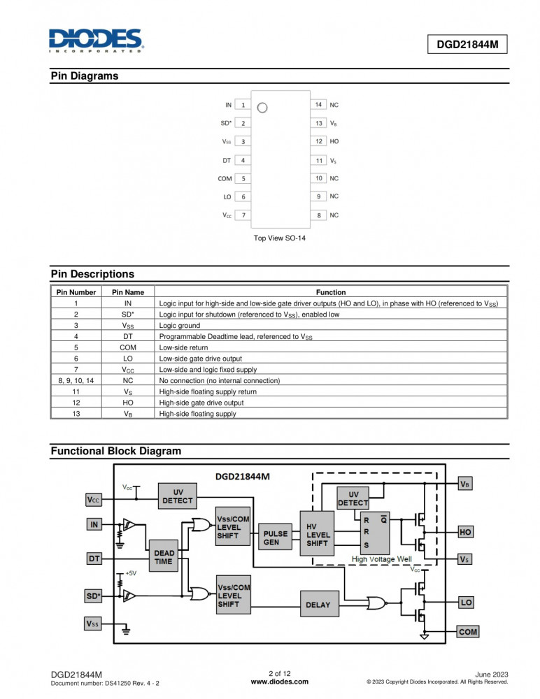DGD21844MS14-13 datasheet page 2